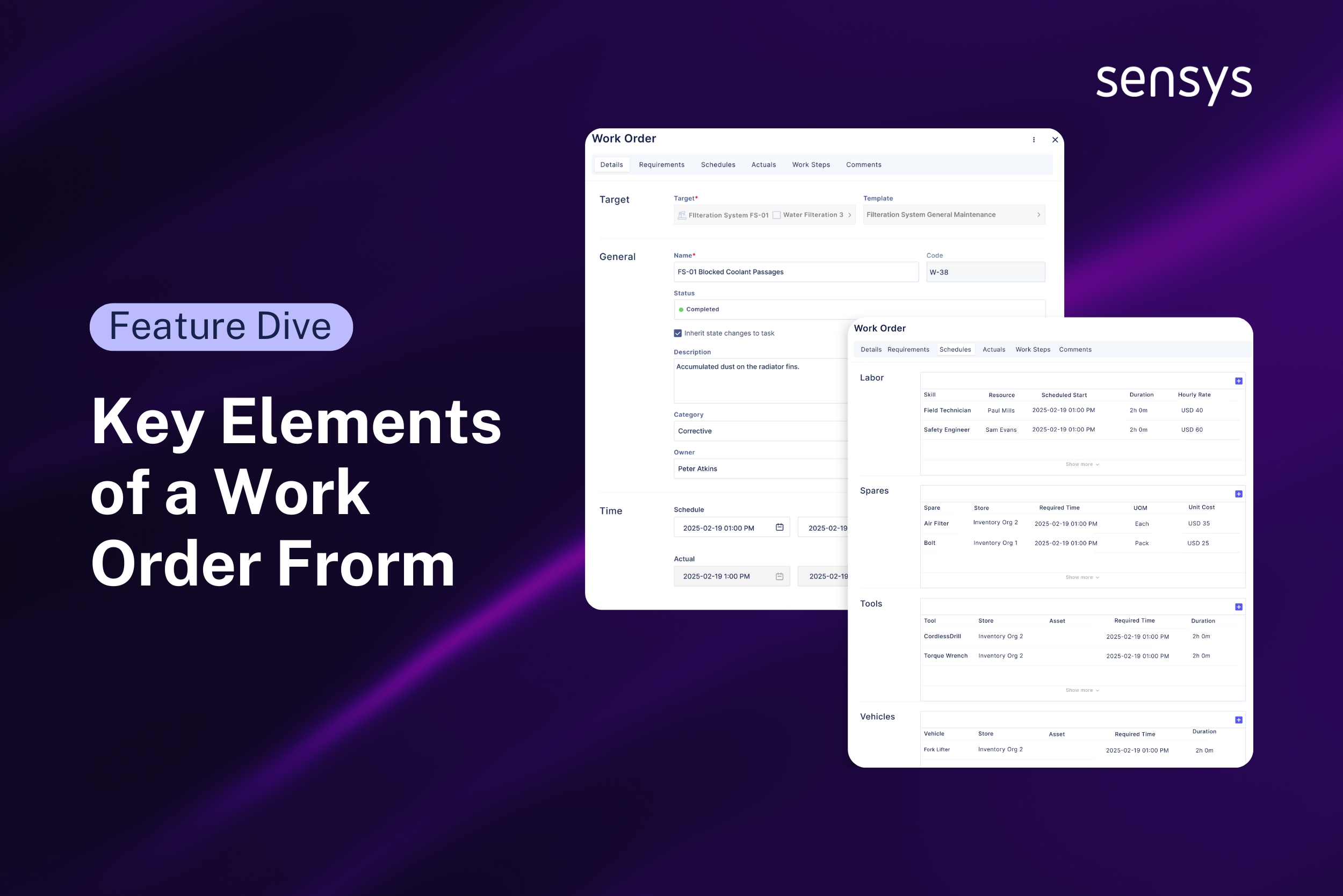 Key components of an effective work order form - Sensys